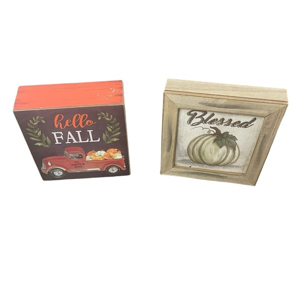 Holiday | Hello Fall And Blessed Wooden Wall Art The Pumpkin Patch ...